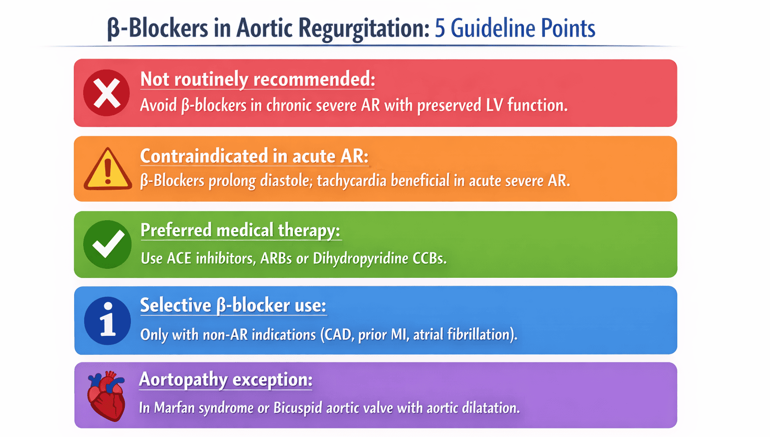 β-Blockers in Aortic Regurgitation — 5 Guideline Points (1 ...